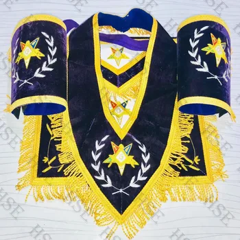 Masonic Regalia Grand Patron Apron Hand Embroidered With Collar & Cuff ...