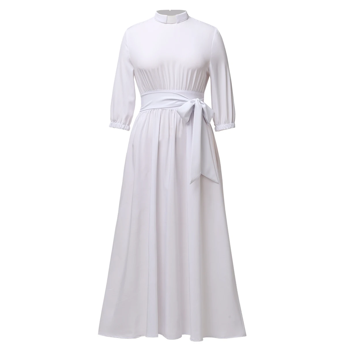 Women Clergy Dress Elegance Audrey Hepburn Style Roman Tab Collar ...