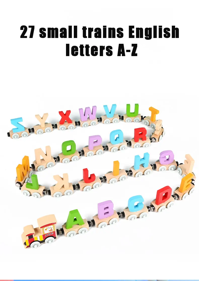 Wooden Magnetic Letter Train For Early Education Letter Train For ...