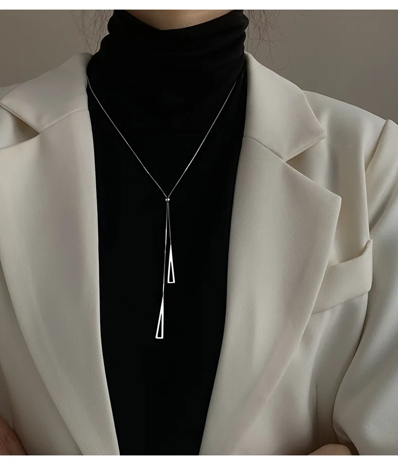 S925 Sterling Silver Sweater Chain - Trendy & Luxurious