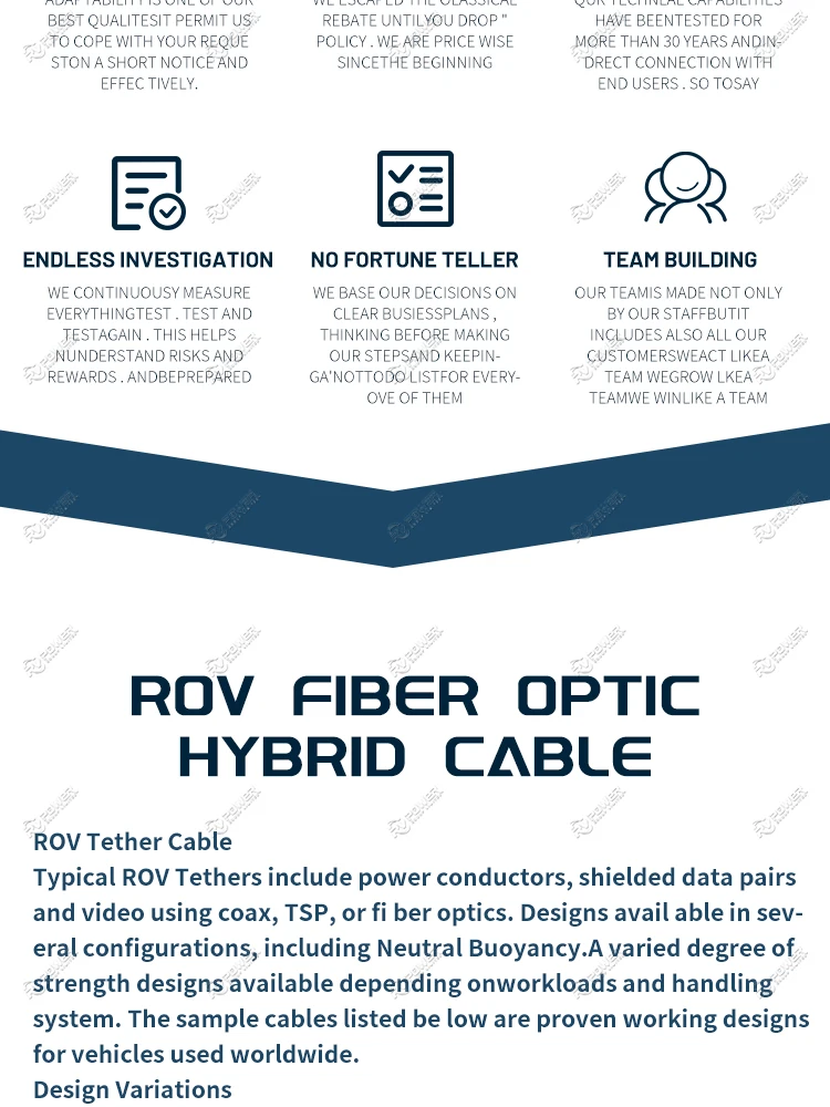 Armored 2 Core Sm Fiber Fathom Floating Rov Tether Cable For Udnerwater ...