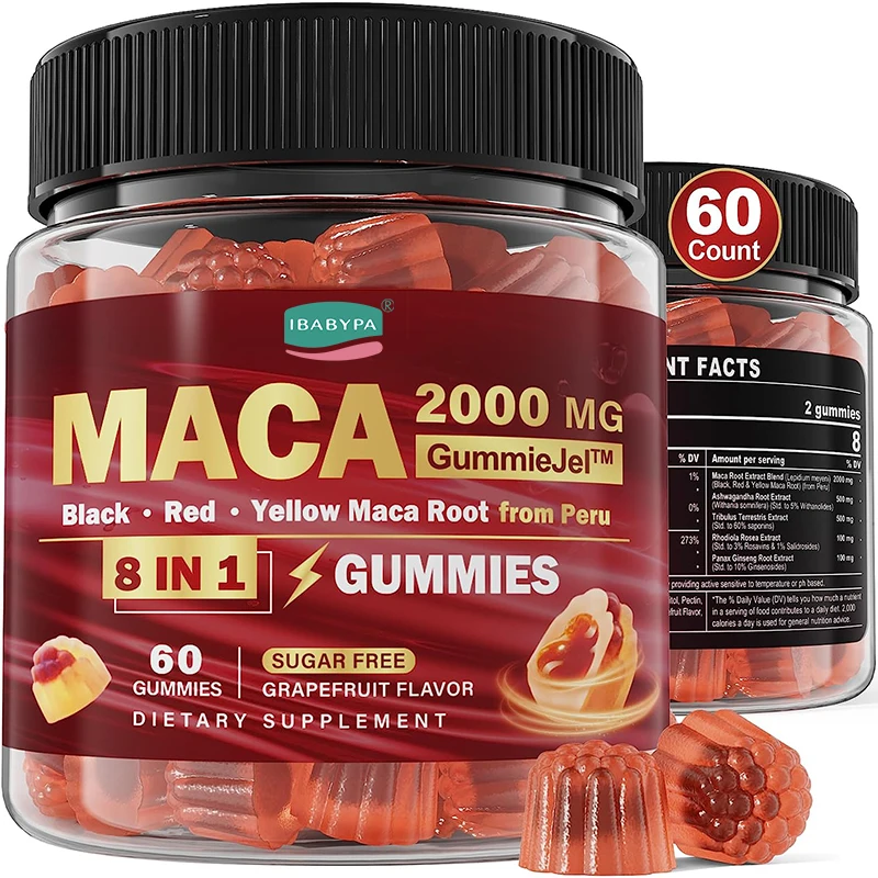 Oem Sugar Free Maca Root Filled Gummies For Women & Men Ginseng L ...