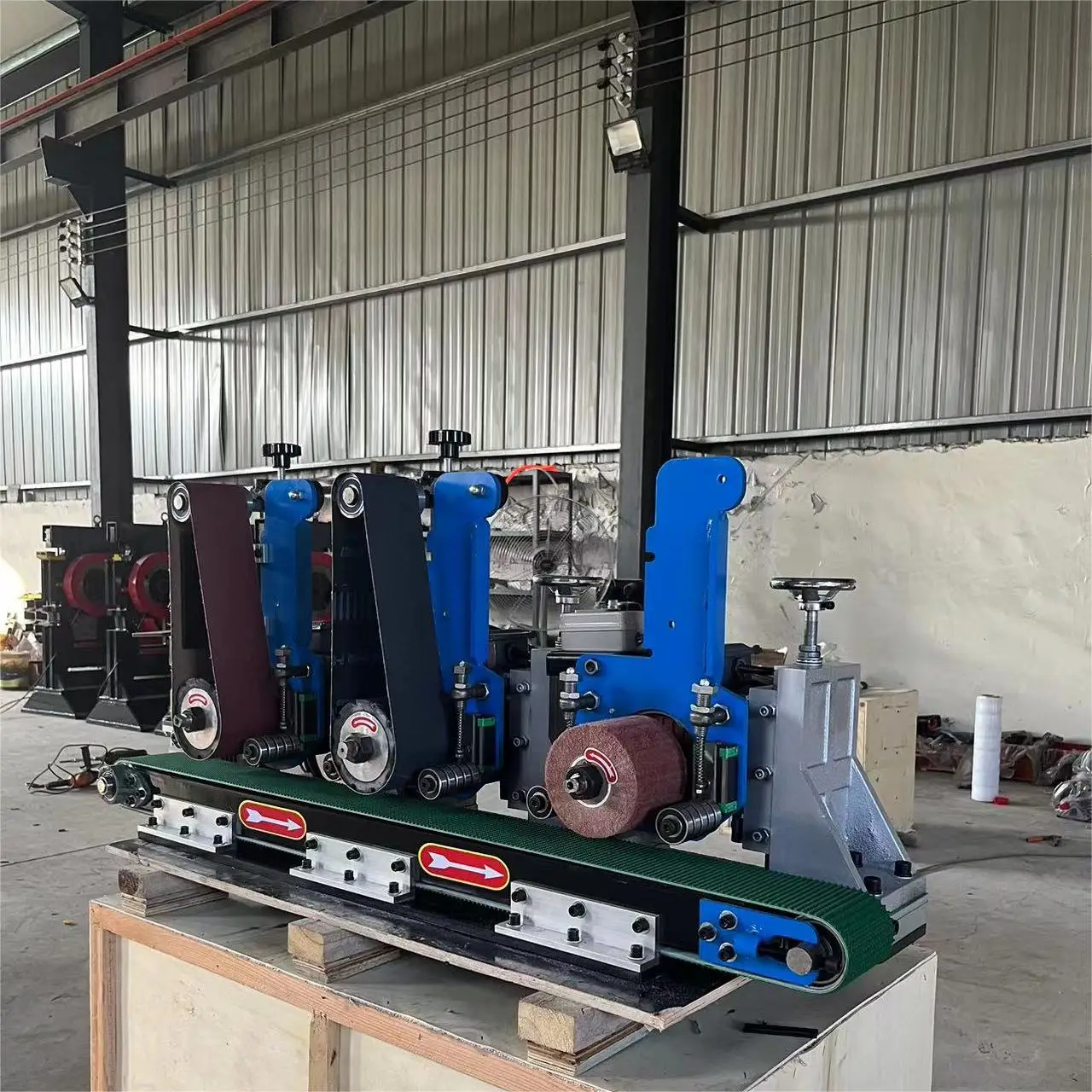 Small square Tube Roller Brush Hairline Polishing Machine Aluminum ...