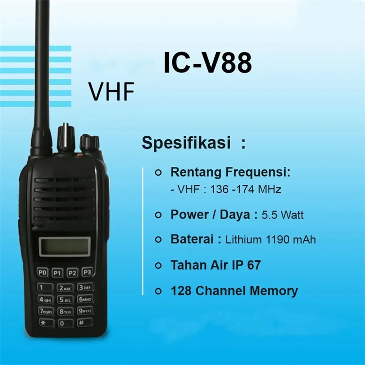 Icom Ic-v88 Professional Hand Held Ic-v88 Vhf 136-174mhz 5w Walkie Talkie Waterproof Handheld ...