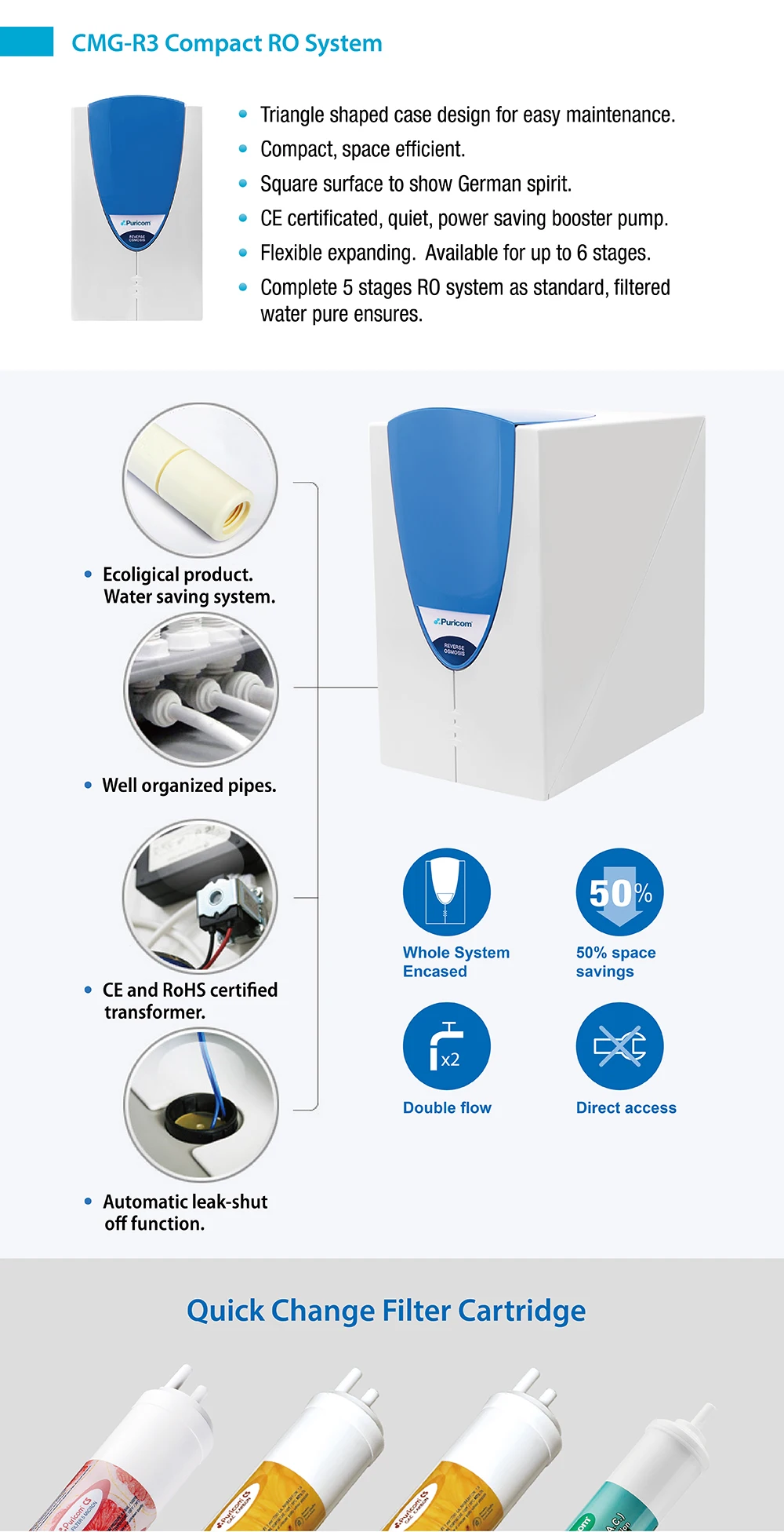 Home Used 5 Stage Residential Purification Ro Drinking Water Machine ...