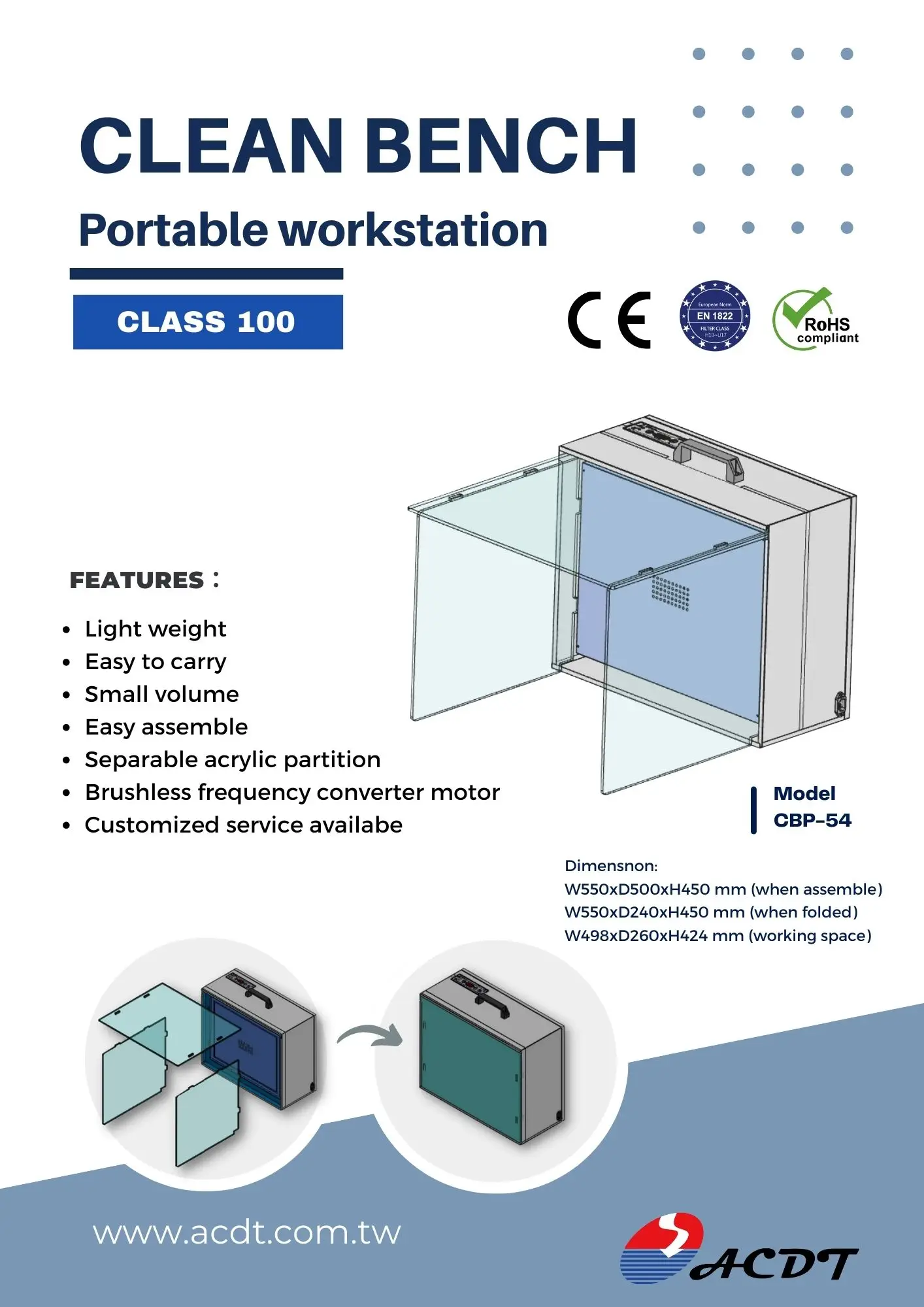 Odm Mini Laminar Flow Hood Portable Clean Bench - Buy Clean Bench Mini ...