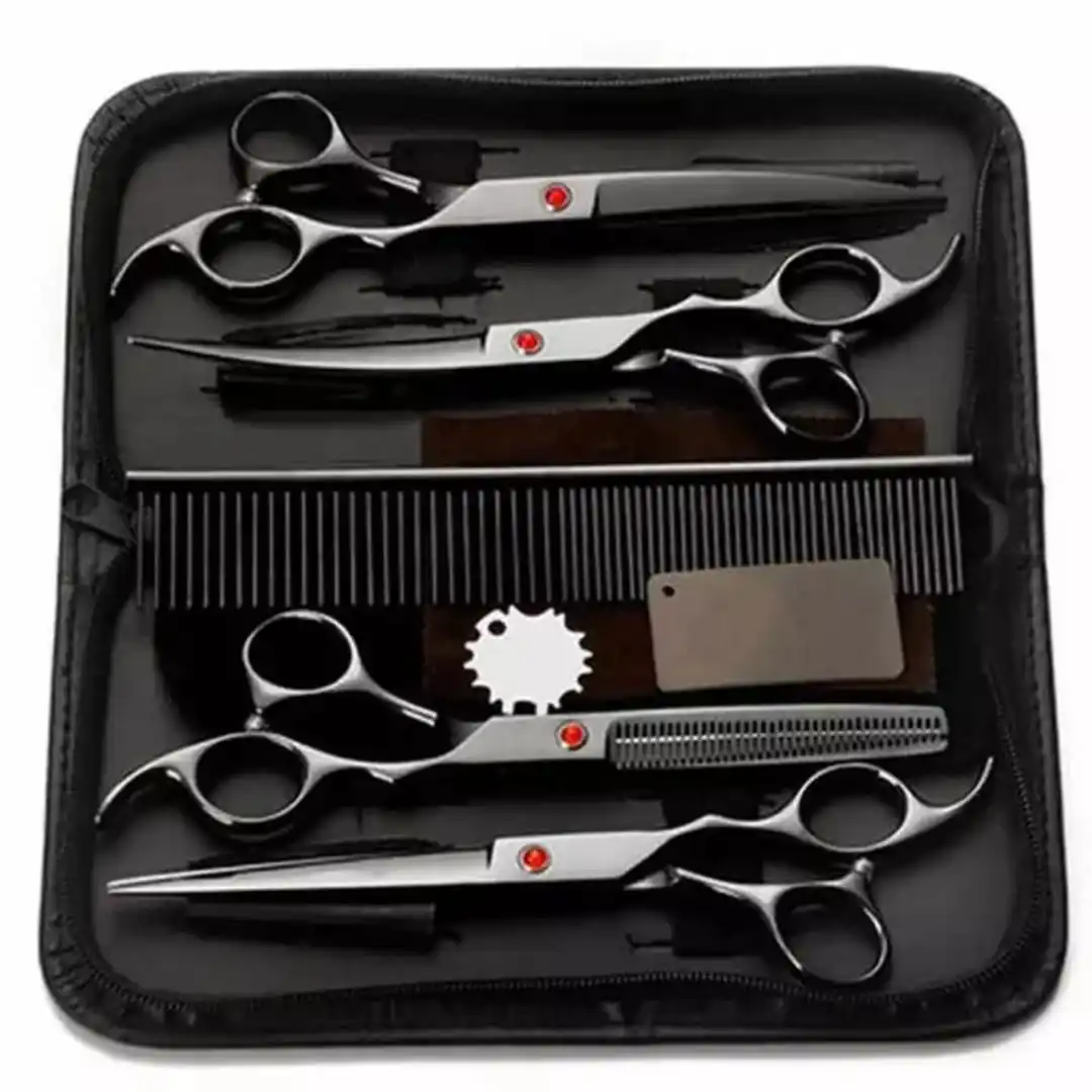 Black Colours Barber Scissor Kit Wholesale Professional Stainless Steel ...