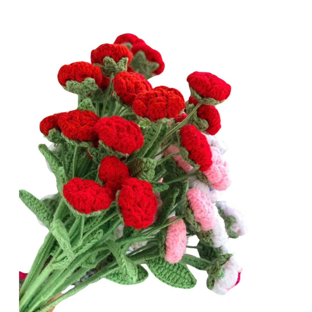 Wholesale Artificial Crochet Rose Flower Handmade Pretty Hand-knitted ...