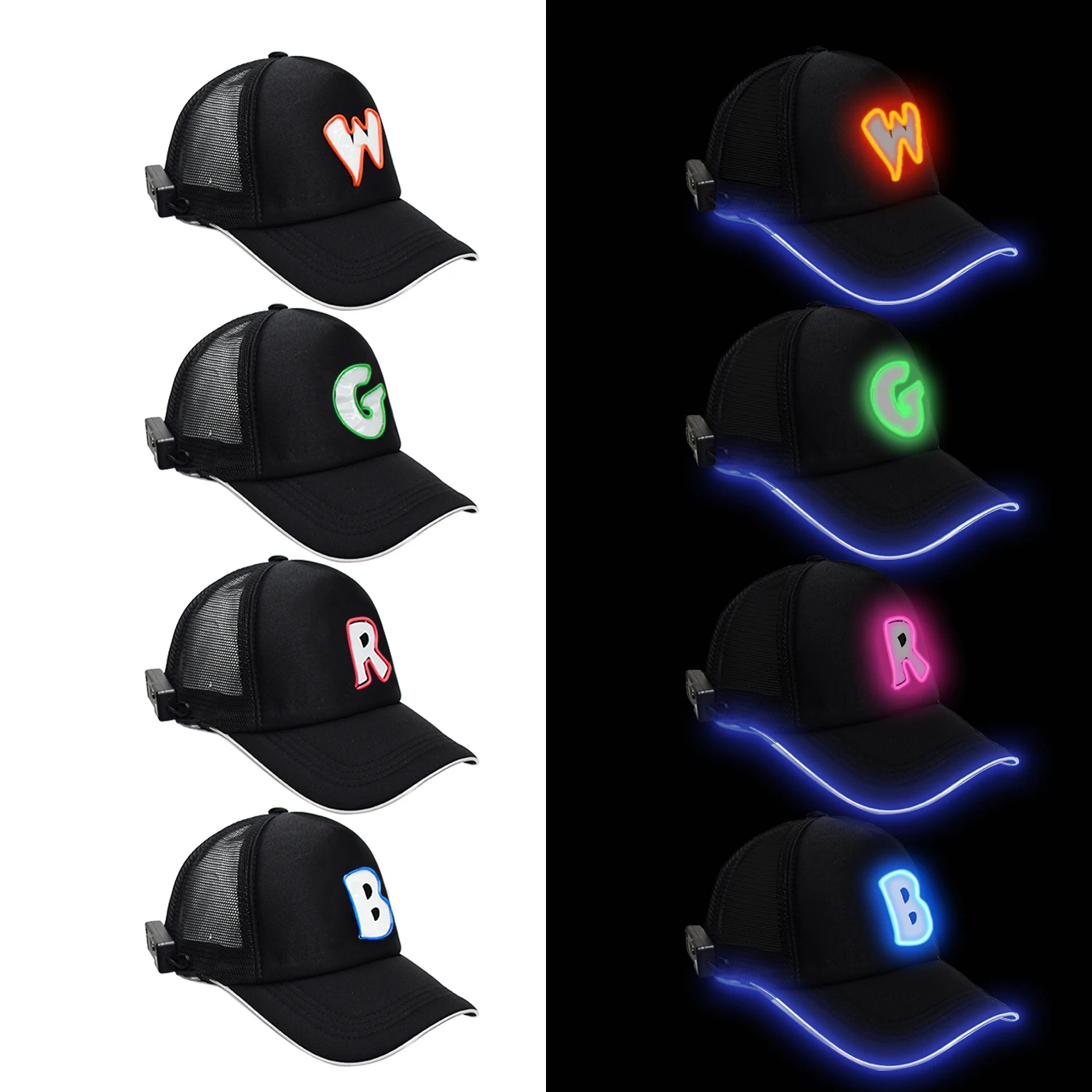 New Design Fashion Adjustable Letter Led Light Sport Baseball Cap With ...