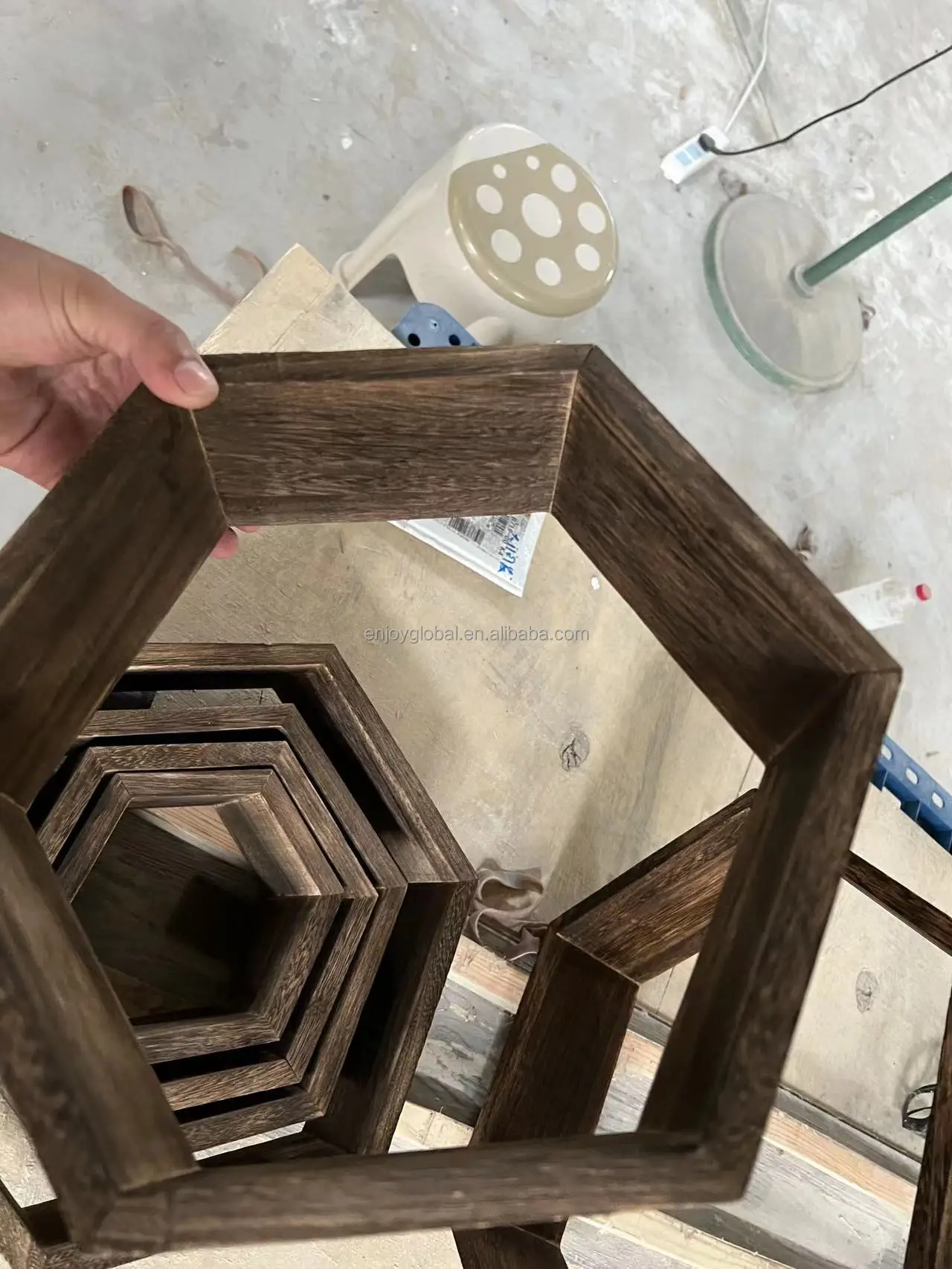 Professional Supply Hexagonal Floating Shelves Wall Mounted Shelf Set ...