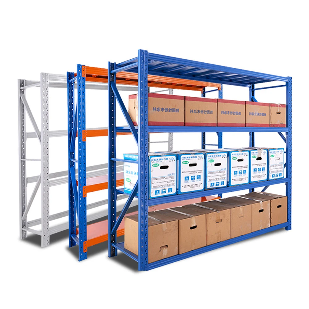 Modern Industrial Display Shelf Middle Duty Storage Metal Warehouse ...