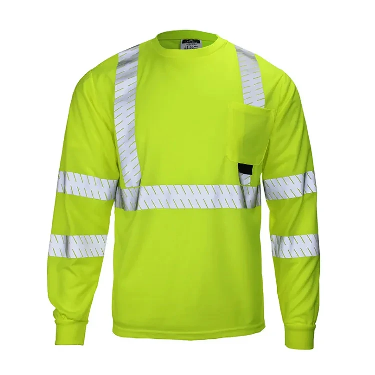 Quick Drying High Visibility Fire Resistant High Vis T-shirts T Shirt Reflective Workwear Safety ...