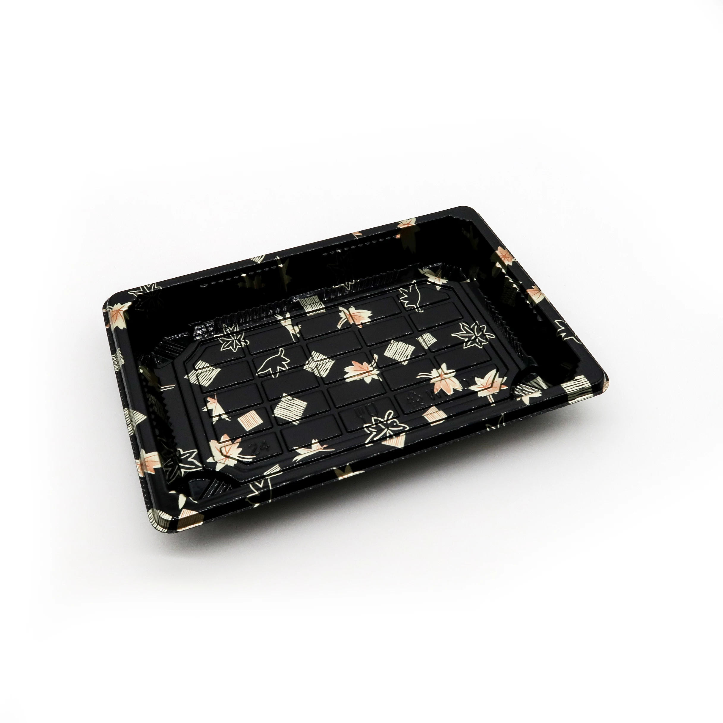 Eco-friendly Disposable Plastic Black Rectangular Sushi Food Packing ...