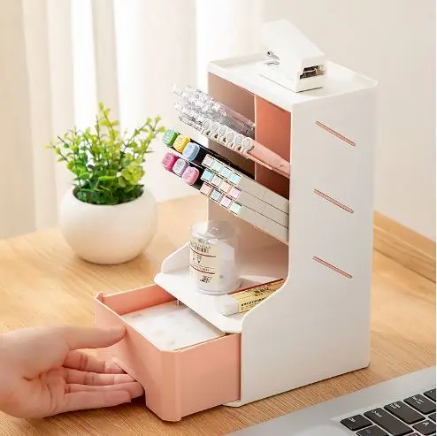Detachable Four-compartment Plug-in Drawer Pen Holder Stationery ...