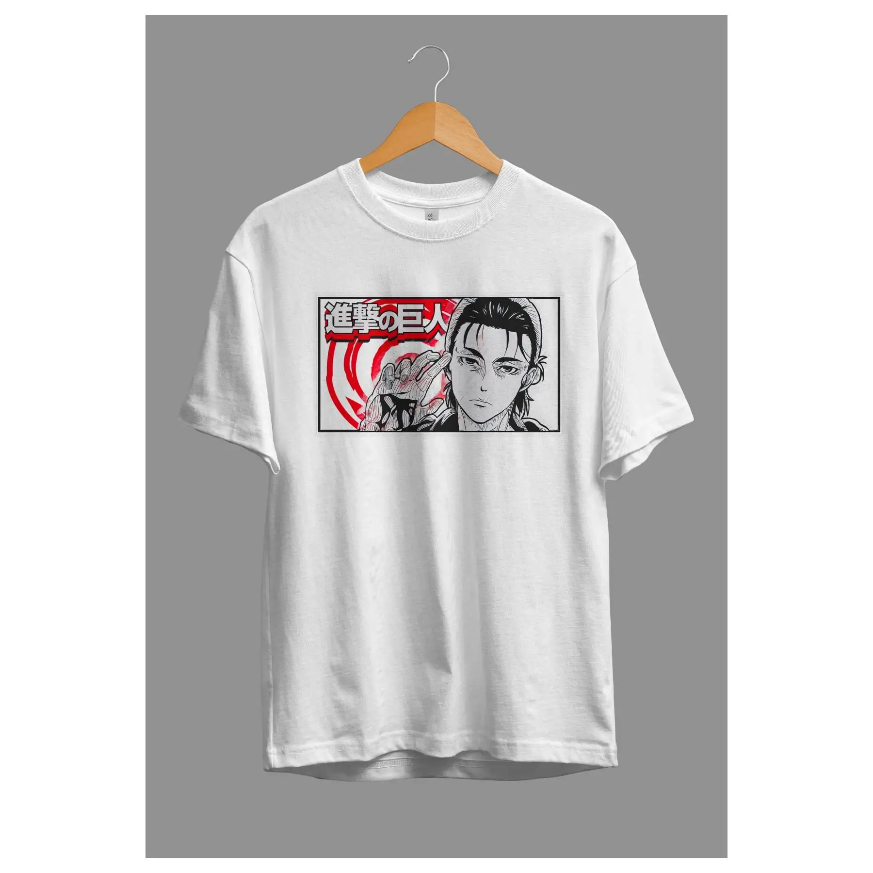 Oversize Attack On Titan Eren Yeager Anime Design Printed T-shirt - Buy ...