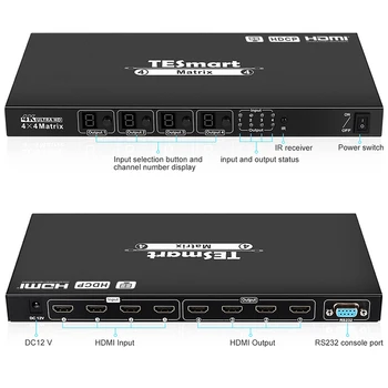 Tesmart Hdmi 4x4 Matrix Switch Support Multiviewer Pap Rs232 Edid 4 In ...