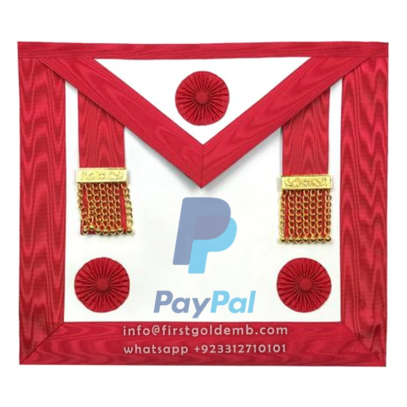 Master Mason Scottish Rite Apron - Turquoise Moire With Rosettes - Buy ...