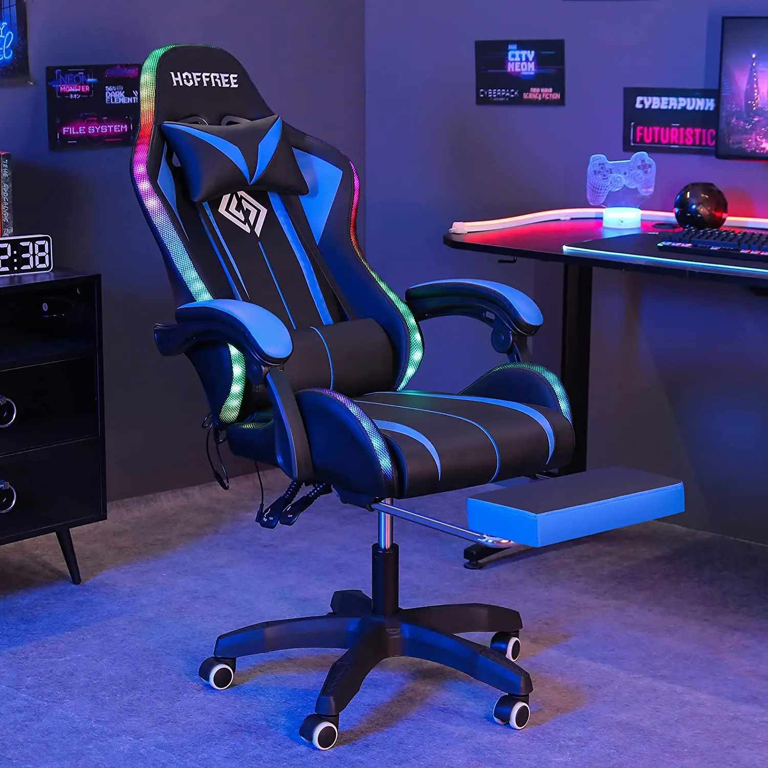 Gamer Revolving Rgb Chair Racing Led Gaming Chair Computer Pc Chair ...