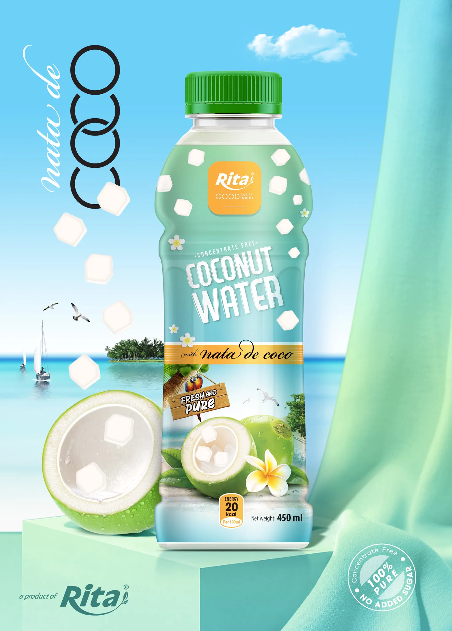 RITA Coconut Water with Nata De Coco - Best Selling Wholesale