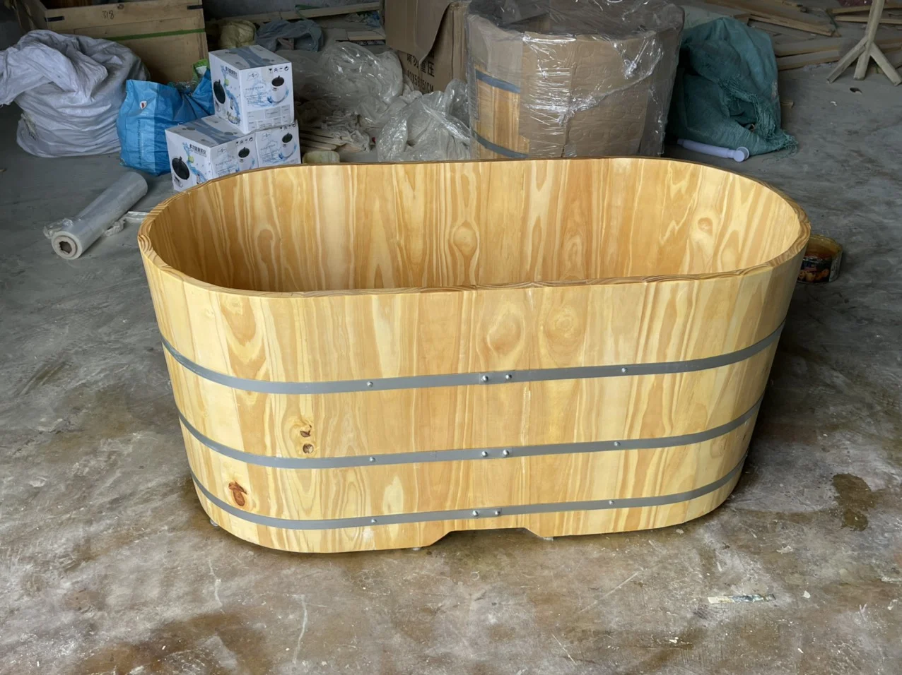 Soaking Tub/ Pine Wooden Bath Tub/ Wooden Bathtub Anna - Buy Light ...