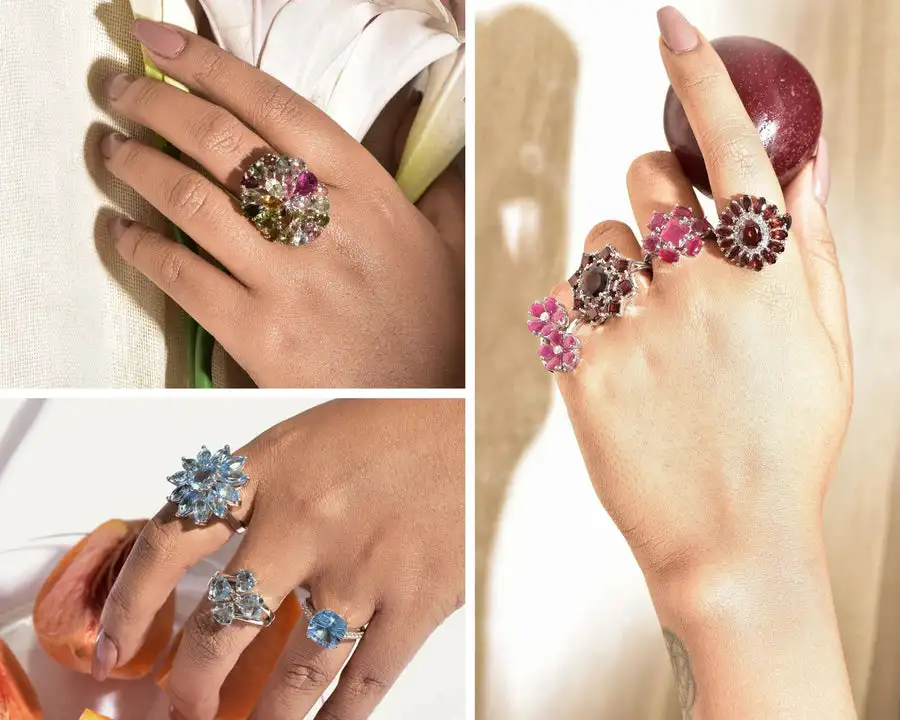 Antique Rubies and Diamonds Engagement Ring in 18K Pure White Gold ...