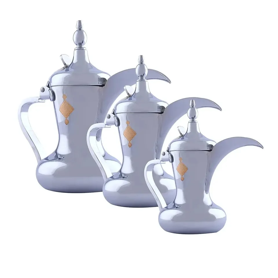 Ramadan Arabic Coffee Pot Set Of 3 Silverware Kitchenware Pot Different ...