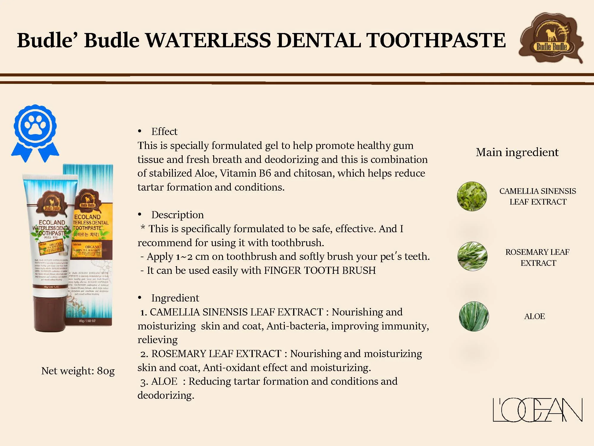 Budle' Budle Waterless Dental Toothpaste for Fresh Breath