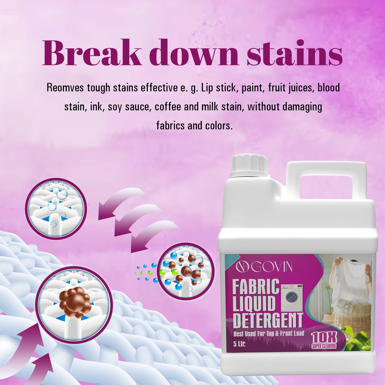 Factory Supply High Concentrated Pink Detergent Liquid Soap For All ...