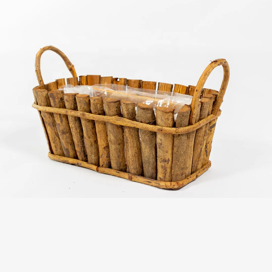 Original Handmade Rectangle With Handle Shape Wood Flower Pot With ...