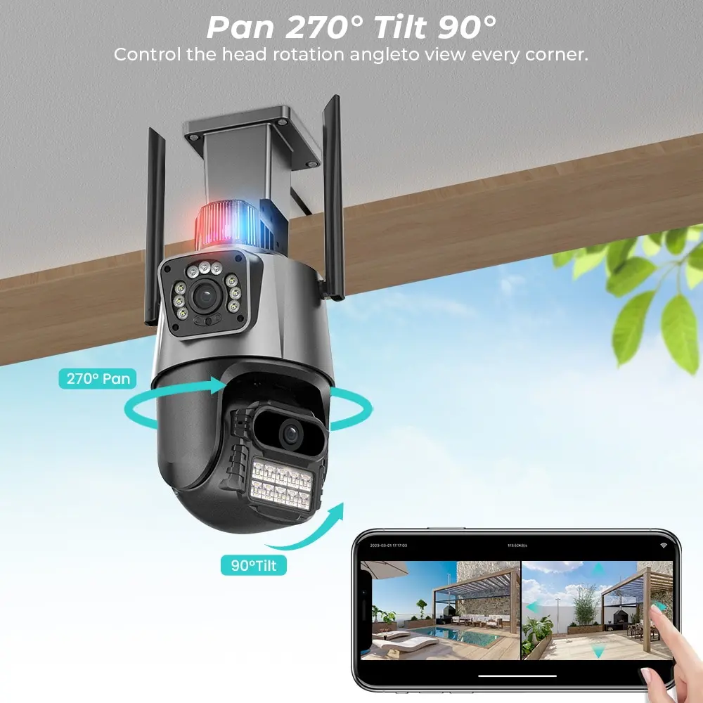 5mp Wifi Ip Camera Outdoor 1080p Camhipro Daul Lens Video Surveillance ...