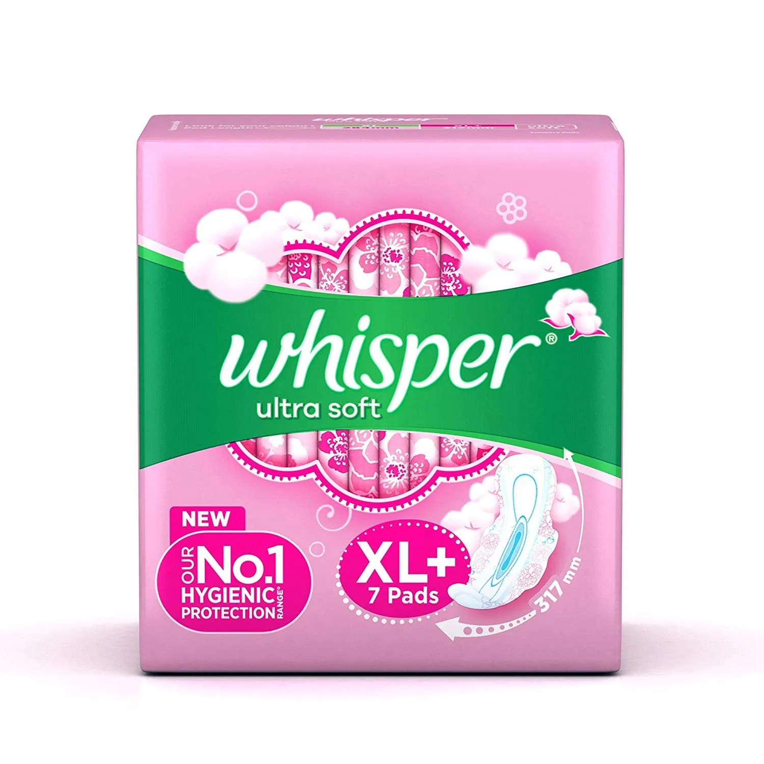 Whisper Ultra Clean Sanitary Pads For Women|50 Thin Pads|xl+|hygiene & Comfort|soft Wings - Buy ...