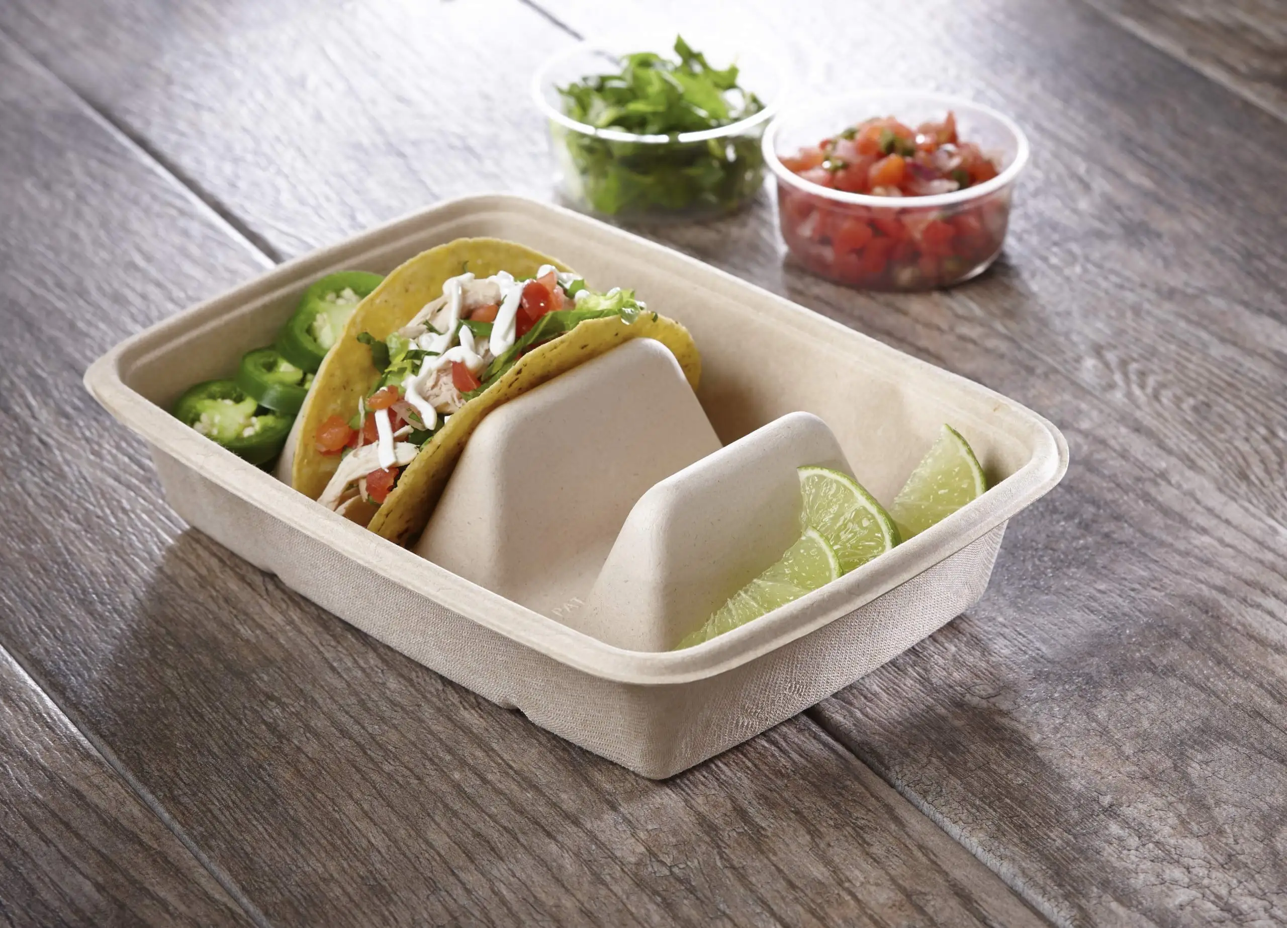 Caja Biodegradable Desechable Para Embalaje De Tacos,Contenedor ...