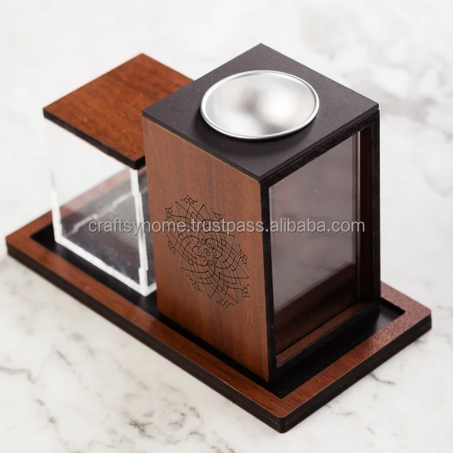 Decorative Arabic language Wooden Bakhoor Tray Set with box Ramadan ...