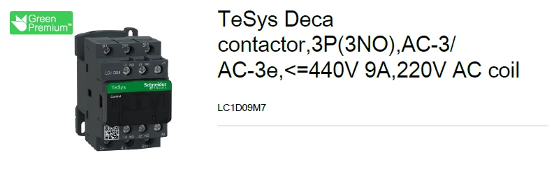New Design Lc1d09m7 220 Vac 9a Schneider Ac Contactor - Buy In Stock Schneider 3p Lc1d09 9a ...