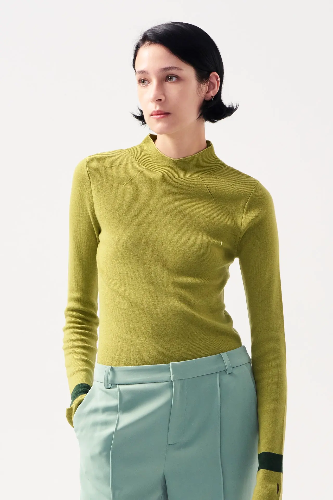 Comfortable Knit Jumper With Contrast Cuff Detail - Buy Cozy Sweater ...