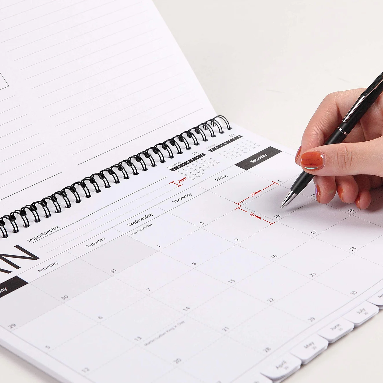 Custom 2023 Spiral Bound Mini Desk Calendar Standing Flip Monthly ...