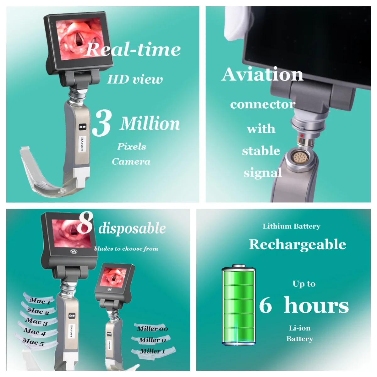 Hospital Surgical Instruments Disposable Video Laryngoscope Endoscope ...