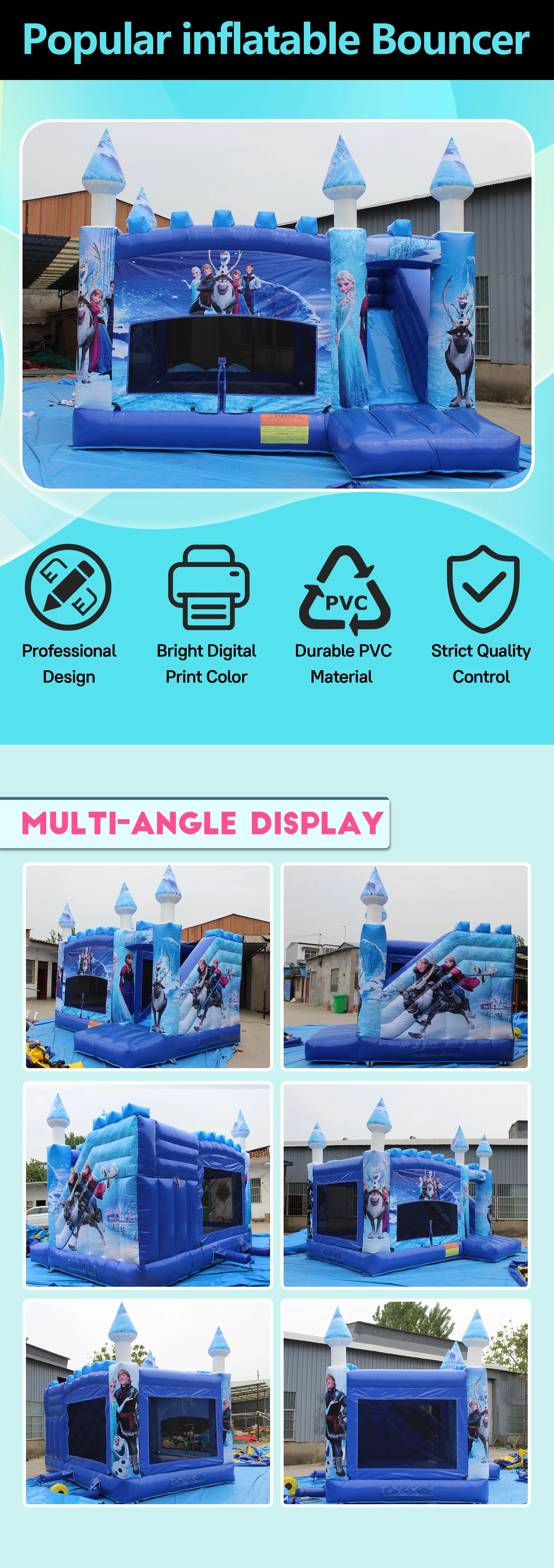 Popular Custom 5m*4m Mini Pvc Them Inflatable Castle Outdoor Party ...