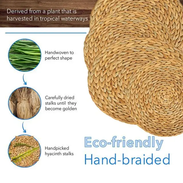 Wholesale Handmade Round Water Hyacinth Mats Heat Resistant & Durable ...