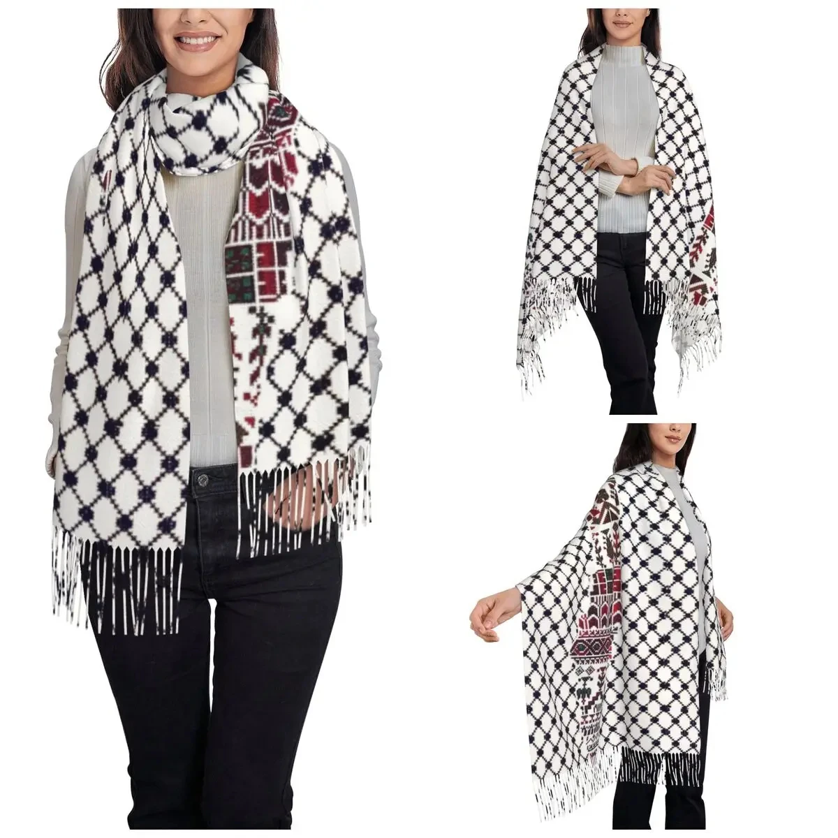 Palestine Arabic Shawl Traditional Keffiyeh Design Pashminas Shawl ...