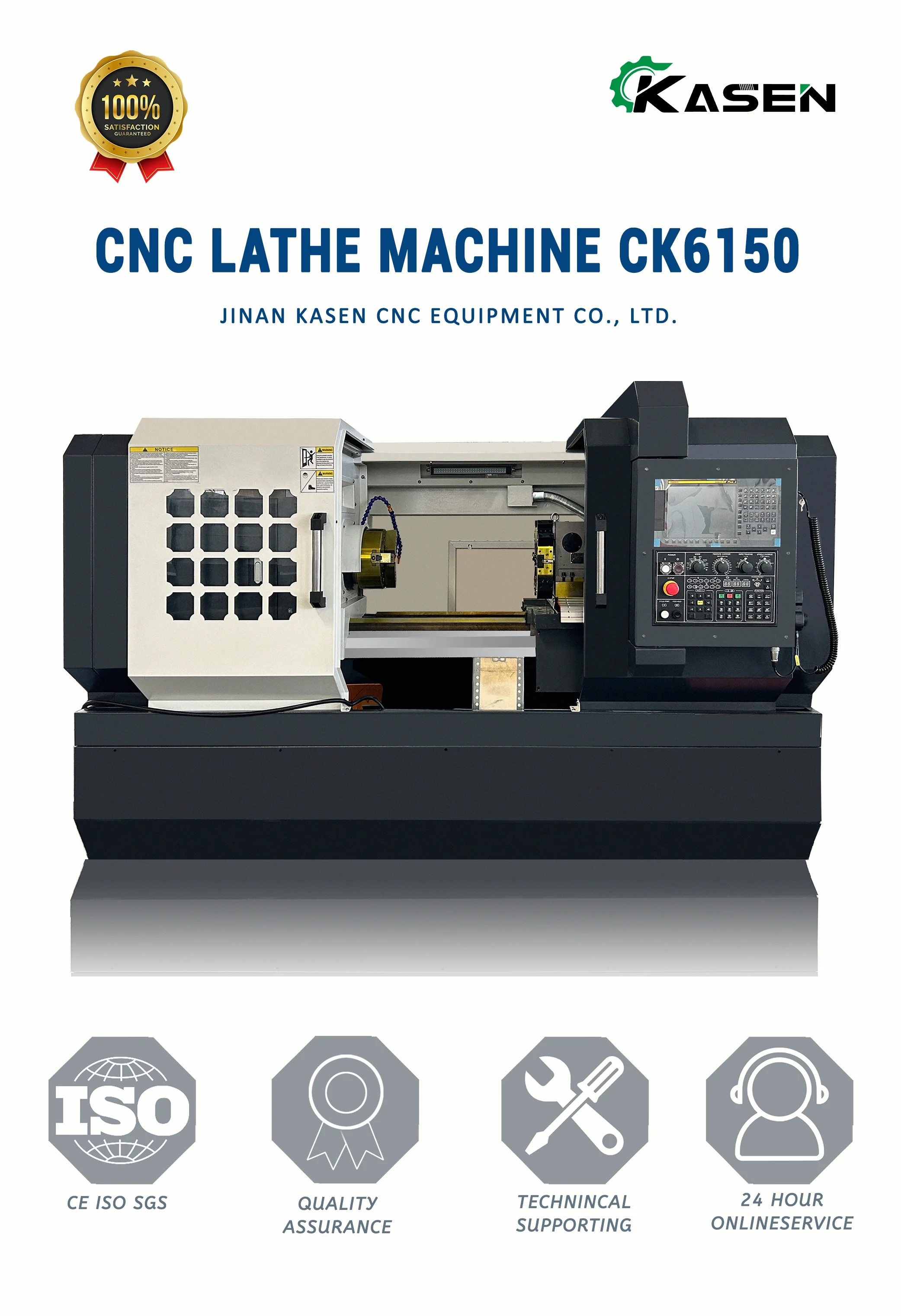 Siemens High Precision CNC Lathe - CK6150 Metal Turning