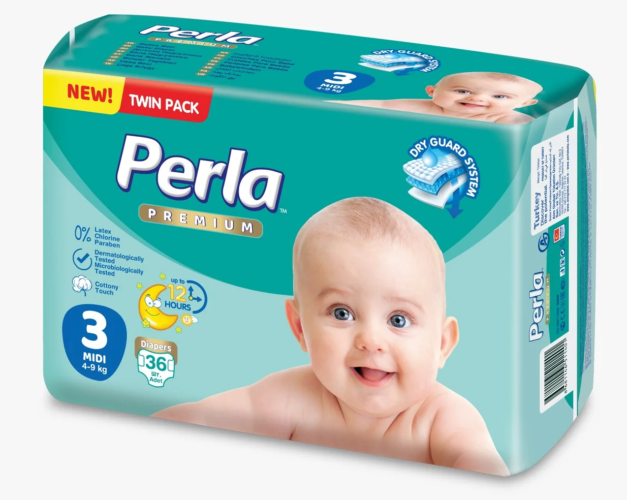 Perla Mega Pack Maxi Unisex Made In Turkey Disposable Baby Pants (no.4 ...