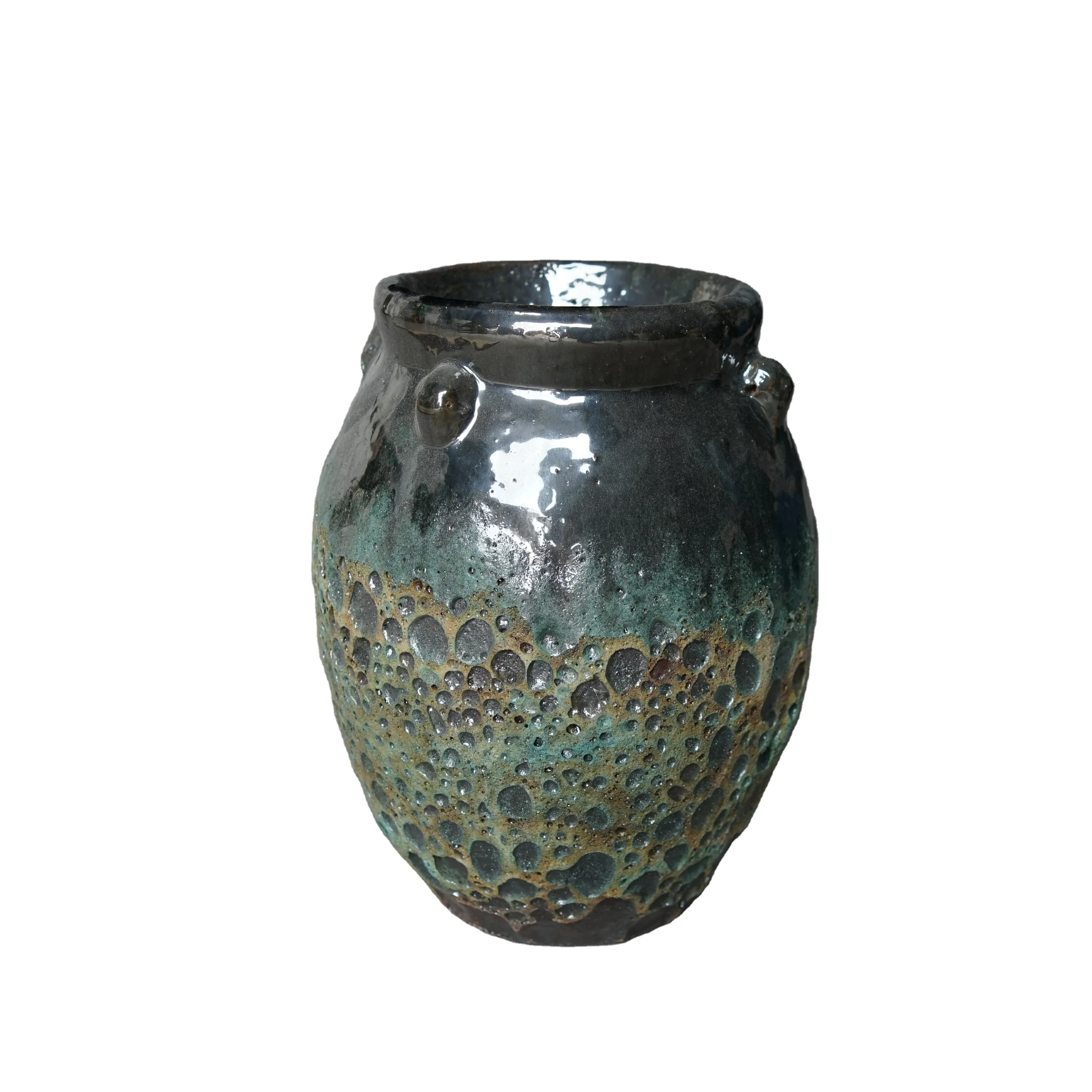 Glazed Mediterranean Vietnam Ceramic Pots - Perfect for Gardens