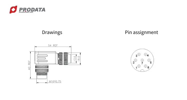 Ip67 A Code 7 Pin 50a 125v Right Angle M16 Cable - Buy M16 Right Angle ...