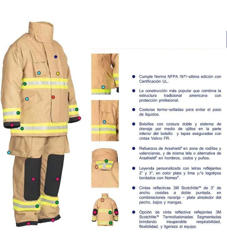 Dingsheng ISO NFPA EN469 Fire Fighter Uniforms - 4 Layer Nomex Anti Fire Suits
