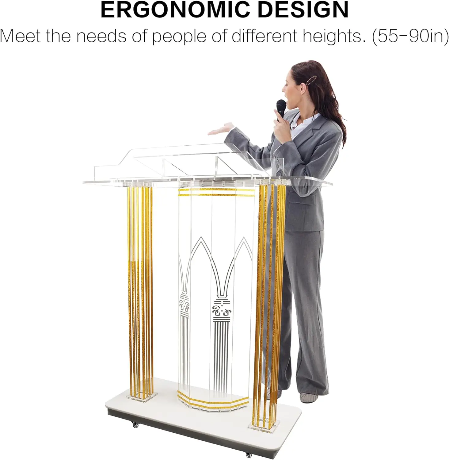 Acrylic Pulpit for Church - LED Lighting & Customizable
