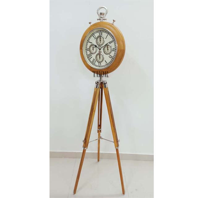 Nautical World Times Tripod Floor Clock with Five Mechanism Motors ...