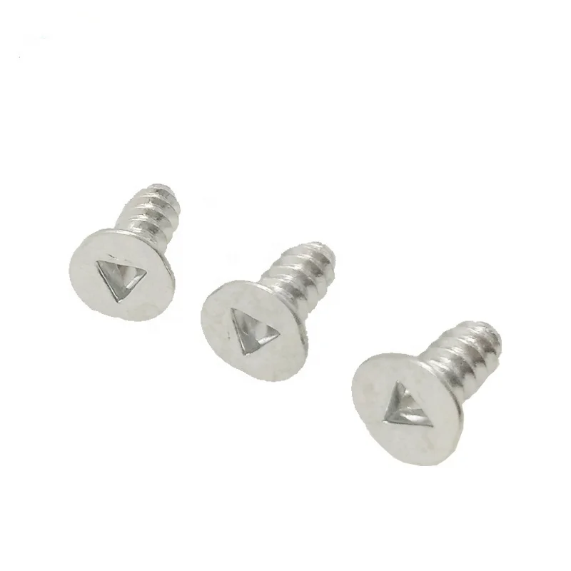 Custom Nonstandard Tamper Proof Triangle Drive Flat Ctsk Head Self Tapping Screws For Security ...