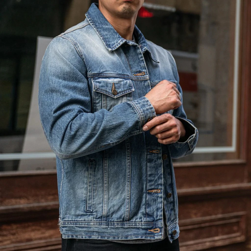 Vintage Stylish Carpenter Detroit Washed Jean Trucker Denim Work Jacket ...