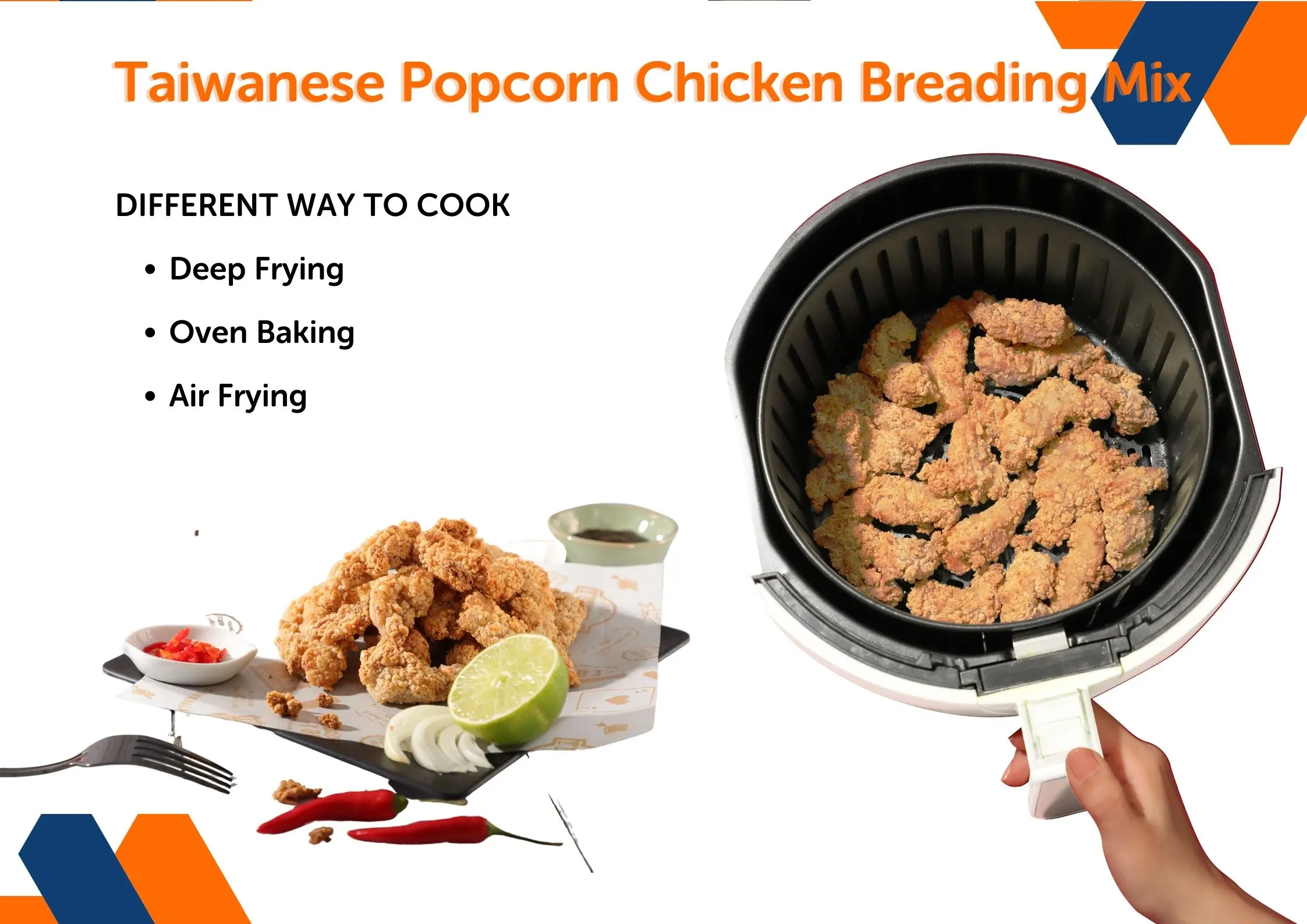 1carton-Popcorn Chicken Flour Chinese Famous Snack Night Market Food ...